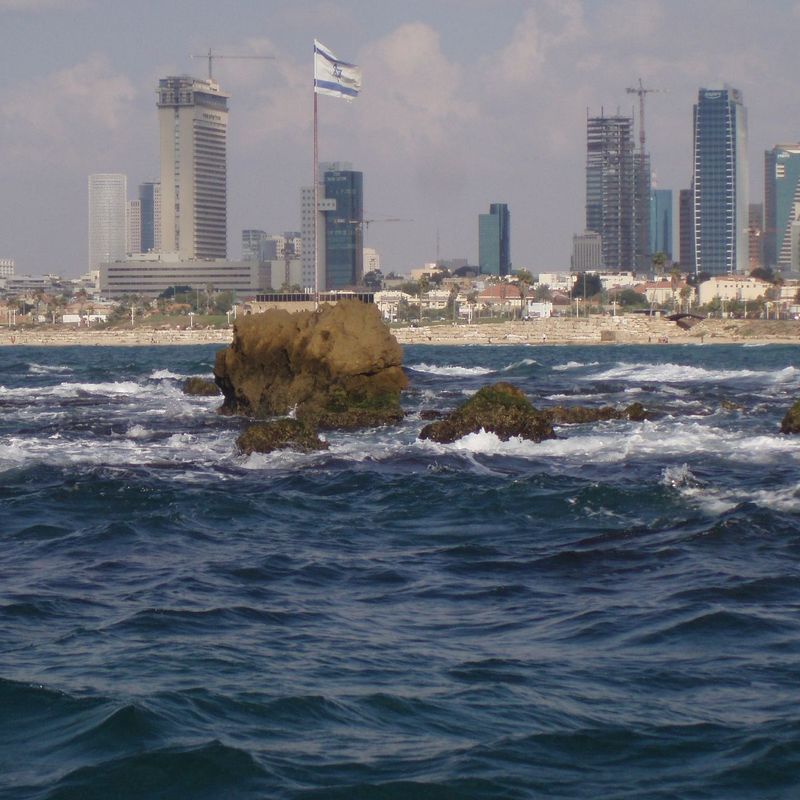 Andromeda Rock - Ancient coastal landmark in Jaffa, Israel.